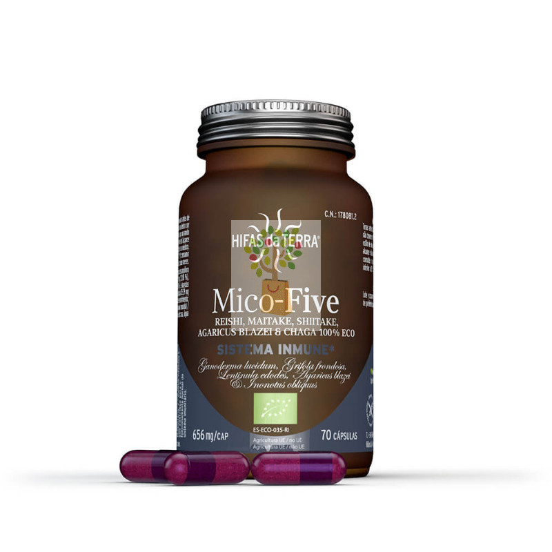 MIC-FIVE + CHAGA 70 CAPSULAS HIFAS DA TERRA